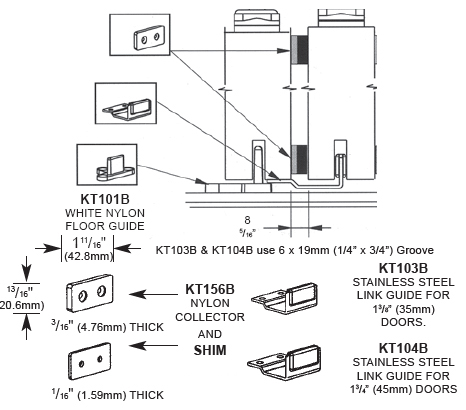 Pocket Door guides and pocket door hardware